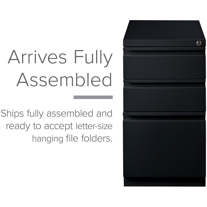 Hirsh Industries 20" Deep Box-Box-File Mobile Pedestal in (Black)