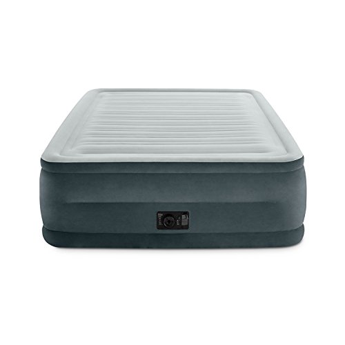 Intex 64417E Comfort Plush Elevated Dura-Beam Airbed with Built-in Electric Pump, Bed Height 22", Queen