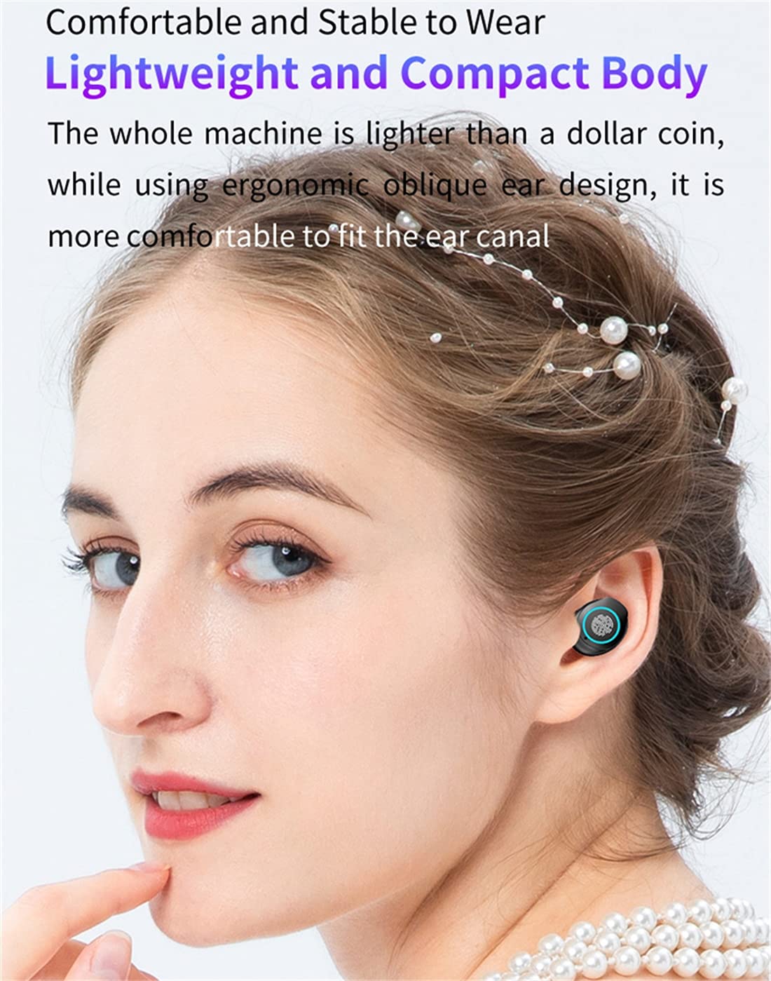 NEFSO Wireless Ear Buds, Bluetooth Headphones, Waterproof Ear Buds with Charging Case for Android iOS TV Pad Gaming Computer Laptop Sport