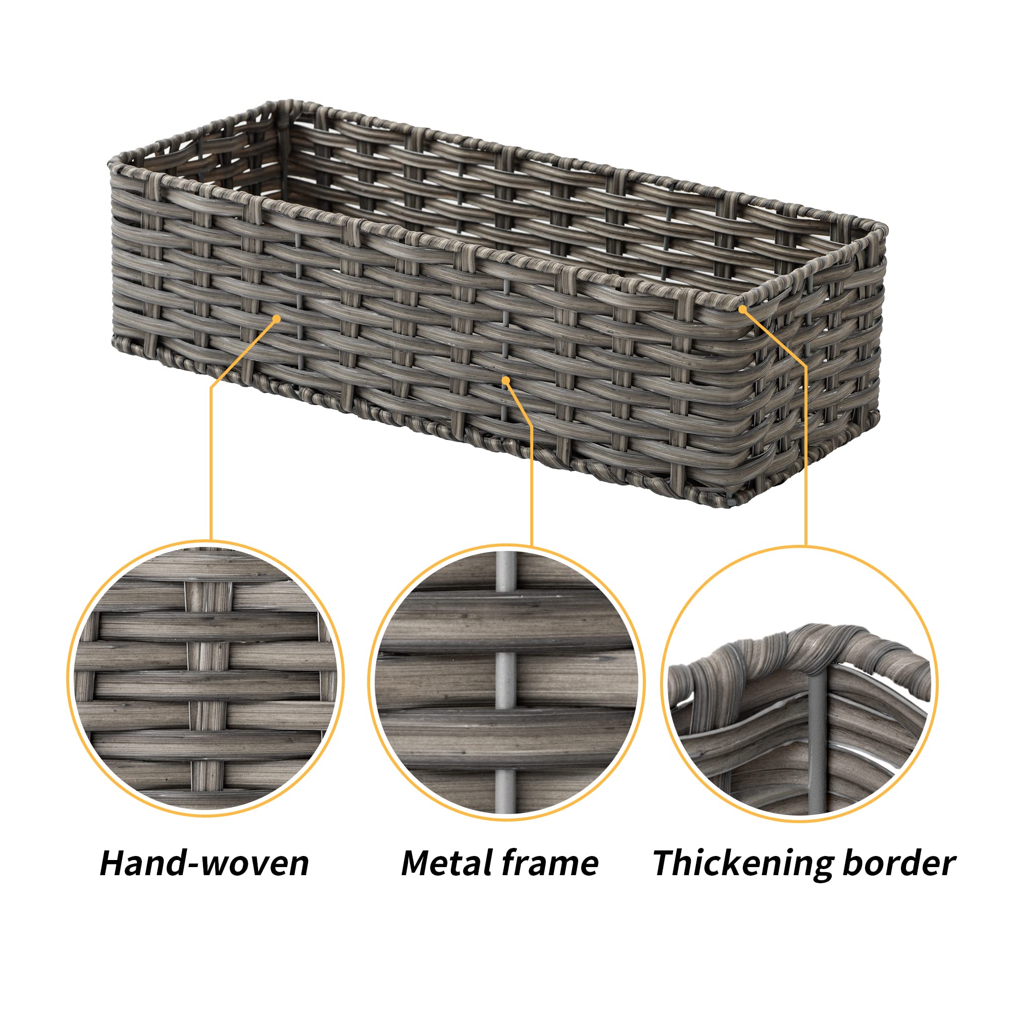GRANNY SAYS Bundle of 2-Pack Wicker Storage Baskets & 2-Pack Wicker Baskets for Organizing