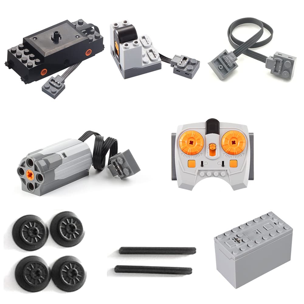 Gurseas Train Motor Power Functions Motor kit, 12 Pieces Power Functions Train Motor Remote Receiver Switch Set for Lego Technic, Science and Technology Power Function Kit (Train Motor)