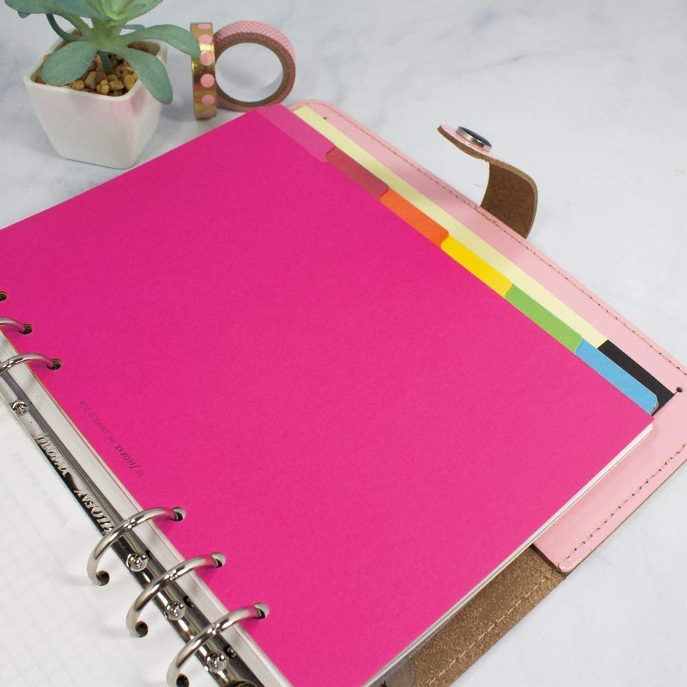 Filofax B1326186, 6-tab index Organizer Refill, A5 Size, Bright colors, Blank (B132618)