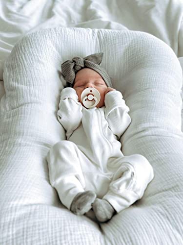 NoomiNest Baby Lounger Cover ONLY | 100% Muslin Cotton (Pure White)