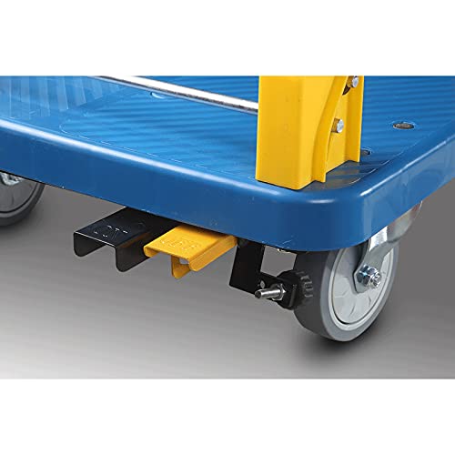 Hand Trucks Plastic Deck Platform Truck Folding Moving Push Cart with Metal Handle and Silent Wheels for Office Bookstore High Capacity Trolley Push Cart (Size : Small)