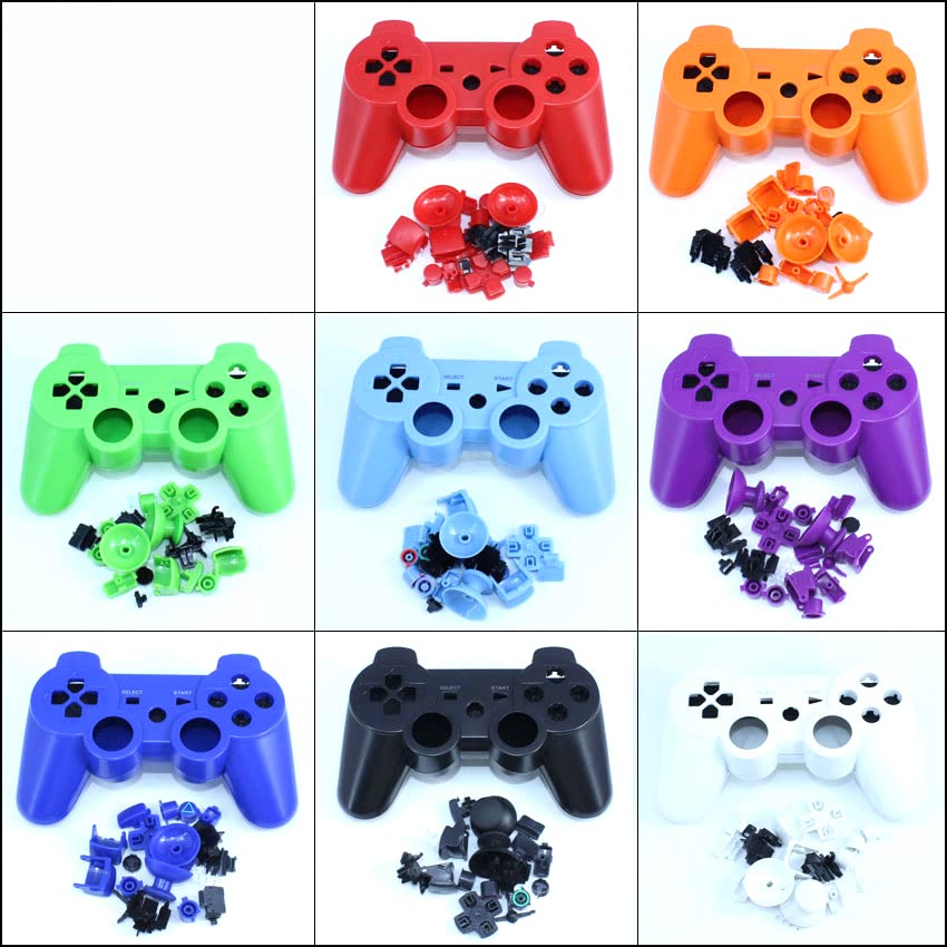 Housing Shell Cover Protective Case & Buttons for PS3 Controller Mod Replacement Kit (Black)
