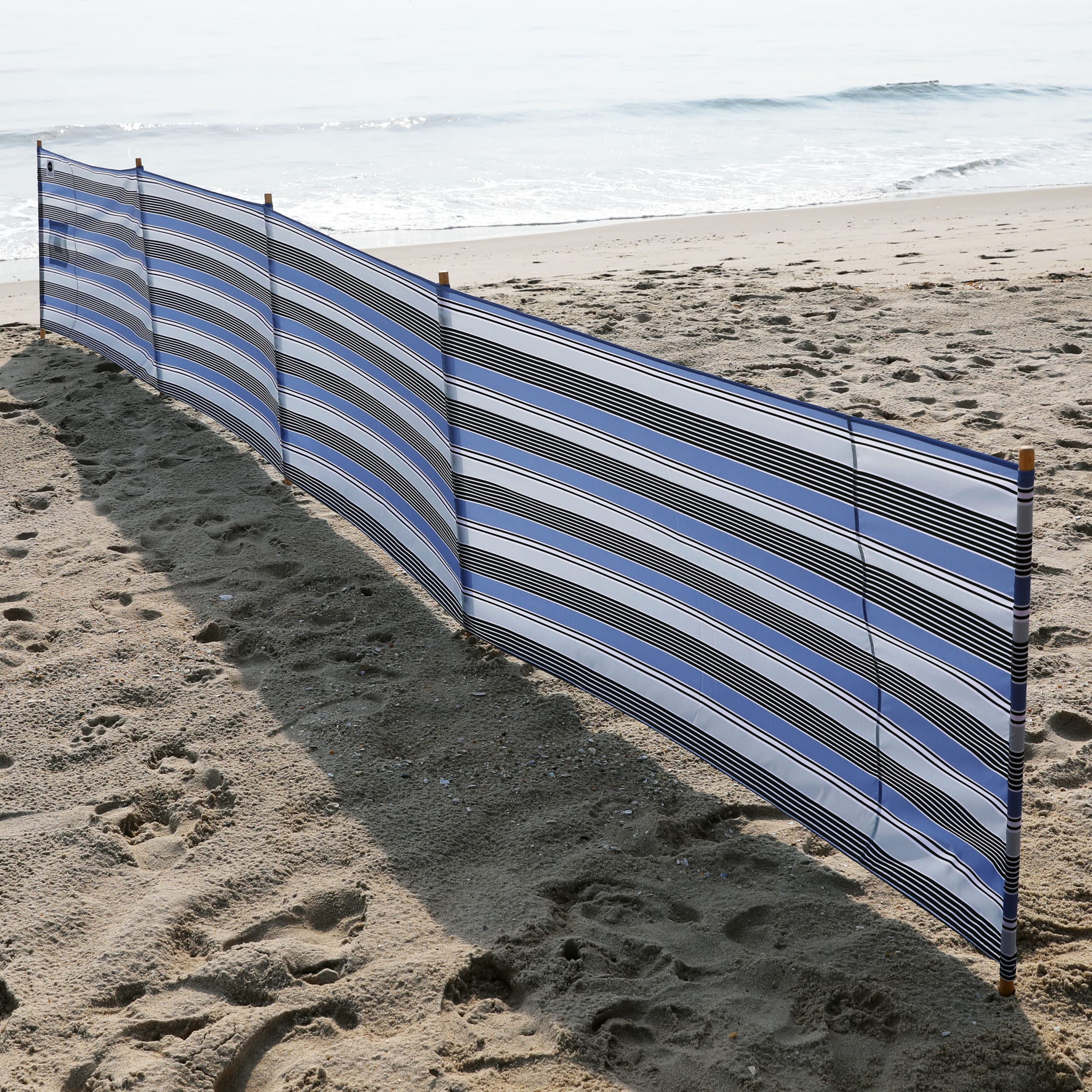 erda Surf Stripe Pro Beach Recycled Polyester Rip-Stop 20 ft Lightweight Windscreen, Privacy Screen, Wind Blocker, Free Matching Shoulder Bag