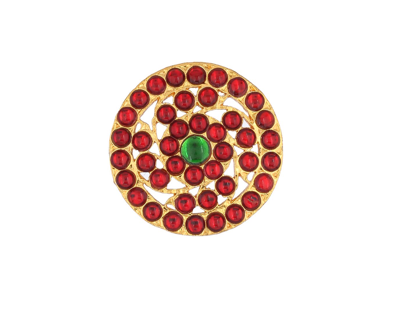 FashionAtelier Kempu jada Billa Heart Shape with Pearls