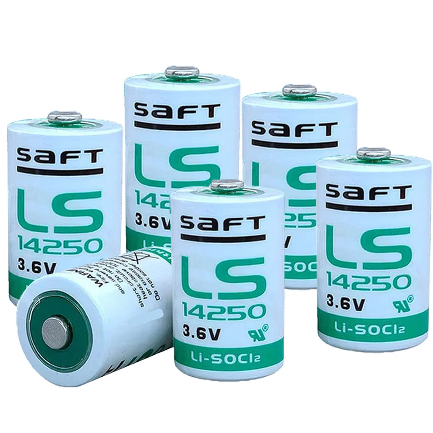 HUHAO (6-Pack) 1200mAh LS 14250 C 1/2 AA 3.6v Lithium Battery (LS14250) High Capacity Replace for SAFT LS14250 Battery