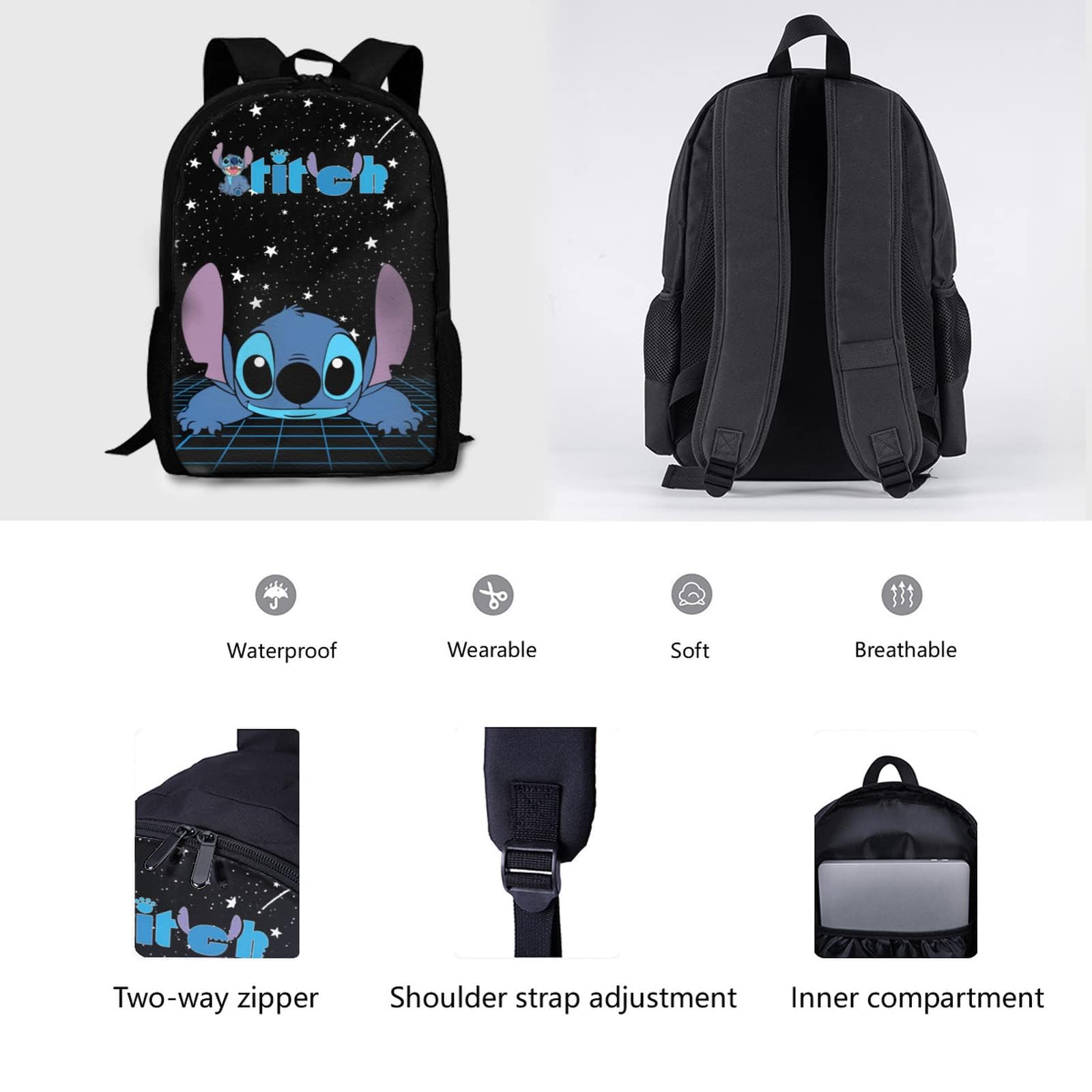 GCNqat Laptop Backpack Travel Bookbag Large School Bag for Teens Students Hiking Camping