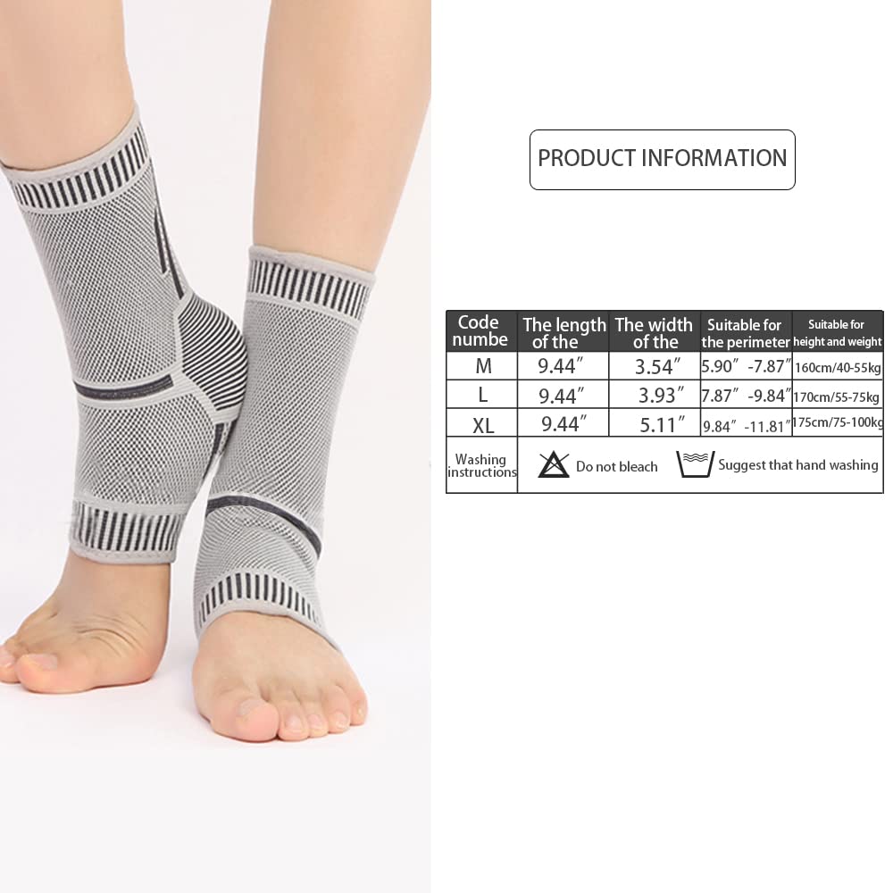 ERfairdeal 2 Pack Ankle Support, Woven Ankle Support Compression Sleeve, Prevents Ankle Injuries, Relieves Sprains, Swelling, Inflammation and More. Unisex Ankle Compression Sleeve (XL)