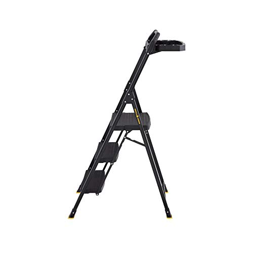 Gorilla Ladders GLHD-3T 3-Step Pro-Grade Steel Project Ladder, 300 lbs. Load Capacity Type IA Duty Rating