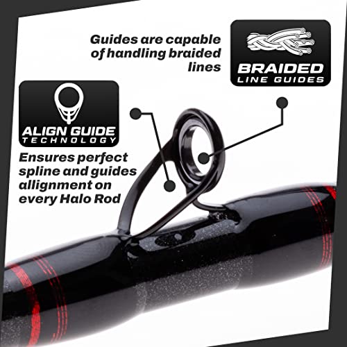 Halo Fishing Scott Canterbury Series Fishing Rod, Casting Rod, 7'3" Medium Heavy, Black