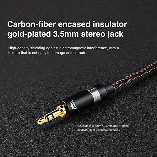 okcsc MMCX 3.5MM Cable,Upgraded Replacement Earphone Cable 8 Core Gold-Plated HiFi Earbud Replacement Extension Cable for SE535 SE535 SE425 KSE1500 W30 W40 Fiio f9 Fiio f9 pro FiiO FH1 K5 TIN T2