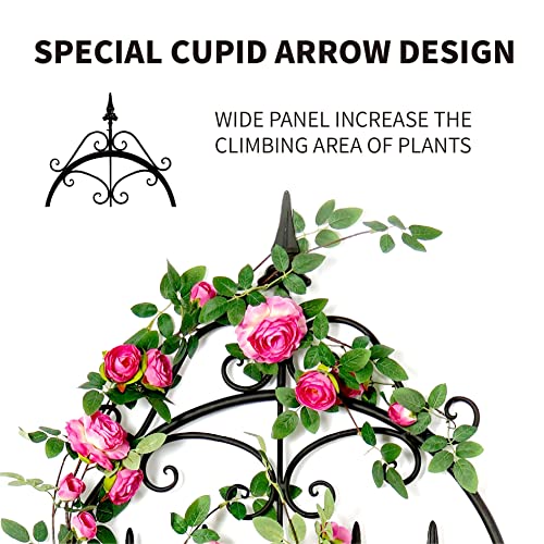 SCENDOR Garden Trellis 60β x 21.7β for Climbing Plants 5FT Metal Iron Wire Vine Flower Trellises for Outdoor Climbing Plants Support