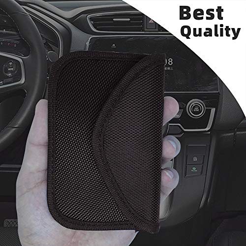 Faraday Bag,Car Key Signal Blocker Case,LEOKE Faraday Bag Keyless Entry Fob Guard RFID Signal Blocking Pouch Bag, Antitheft Lock Devices Theft Fob Protector Pouch,WiFi/GSM/LTE/NFC/RF Blocker(2 Packs)
