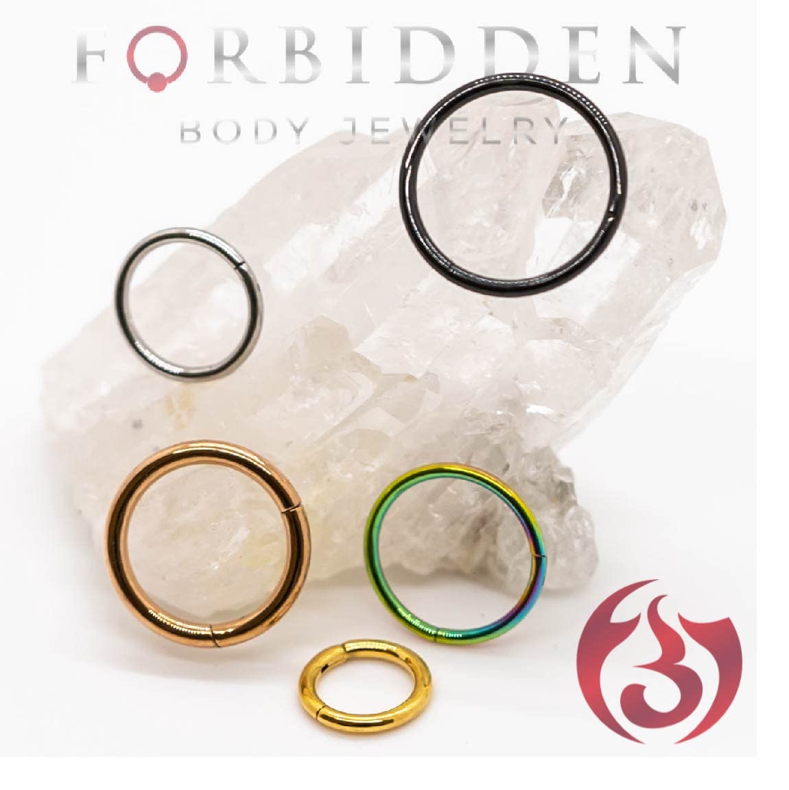 Forbidden Body Jewelry 16g 7/16 Inch Surgical Steel Segment Hoop Ring Circular Barbell