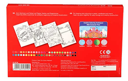 Faber Castell Connector Pens, Multicolor - Pack of 50