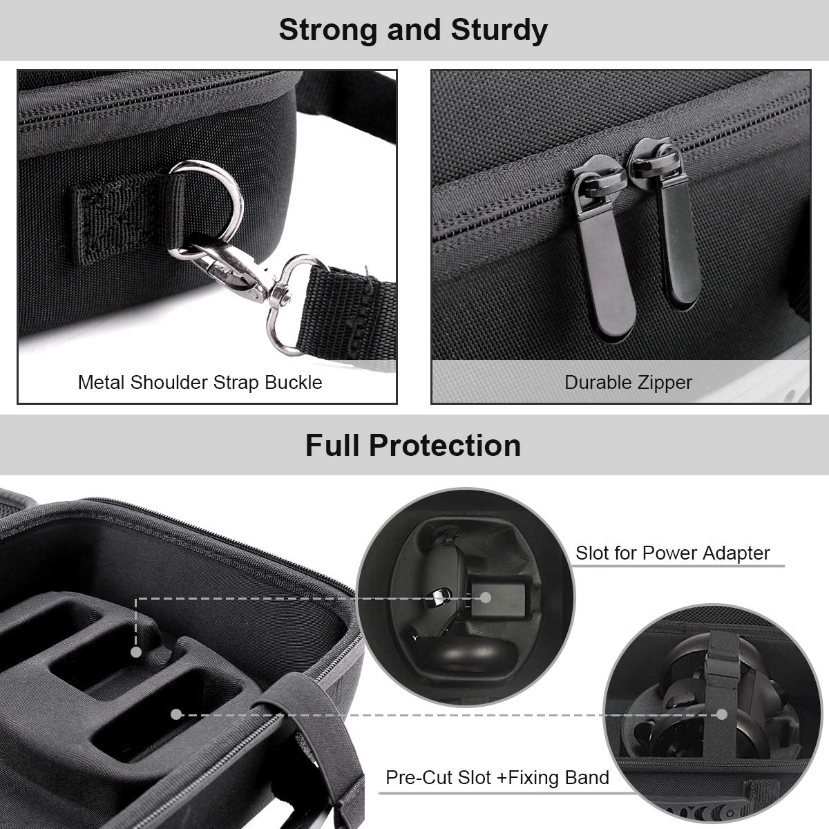 Fenggor Carrying Case for Oculus Quest VR Gaming Headset and Touch Controllers Accessories Portable Hard Shell Travel Protective Storage Case Bag includes Multiple Oculus Quest Accessories