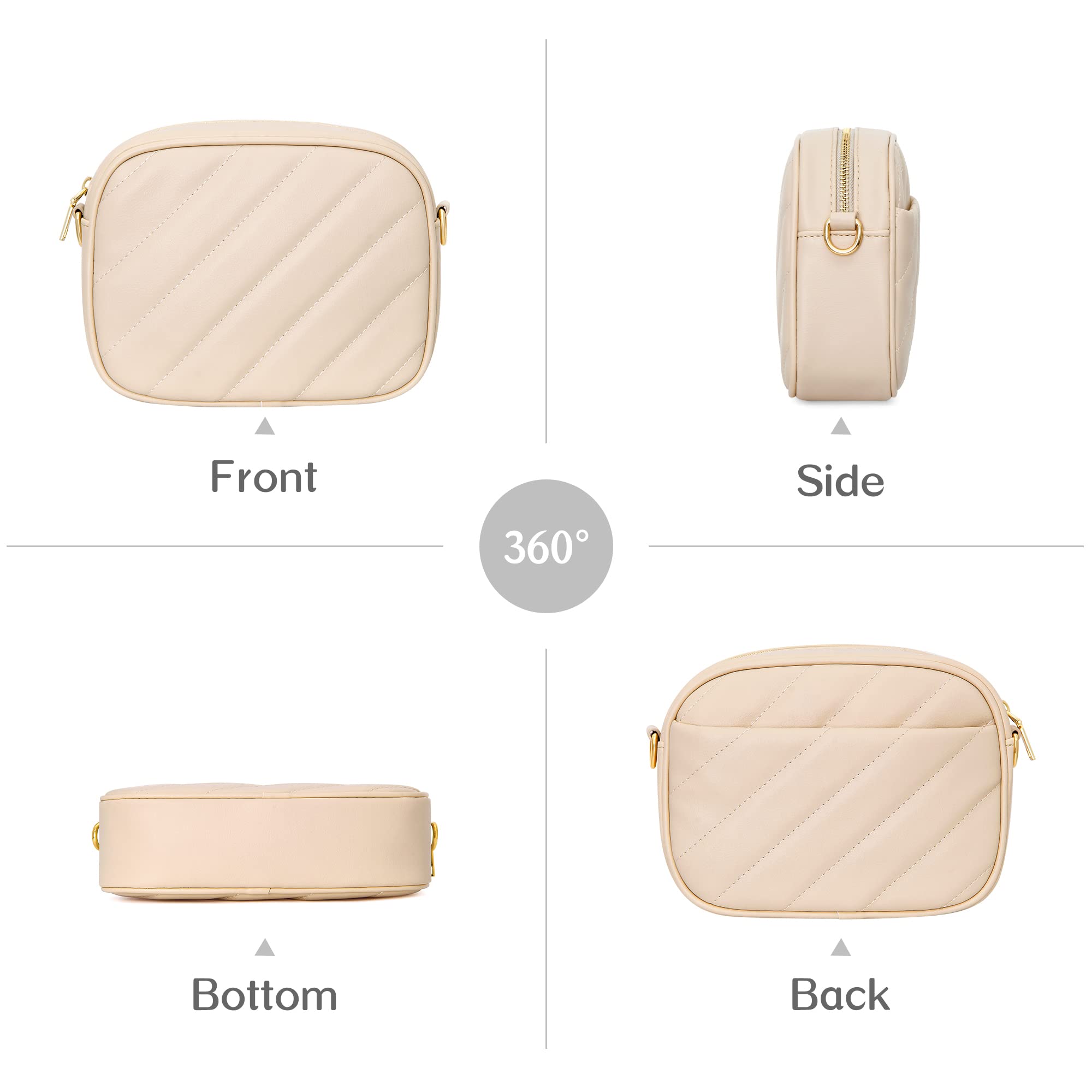 GEEAD Small Quilted Crossbody Bags for Women Trendy Design Shoulder Purse with Round Zip Bag