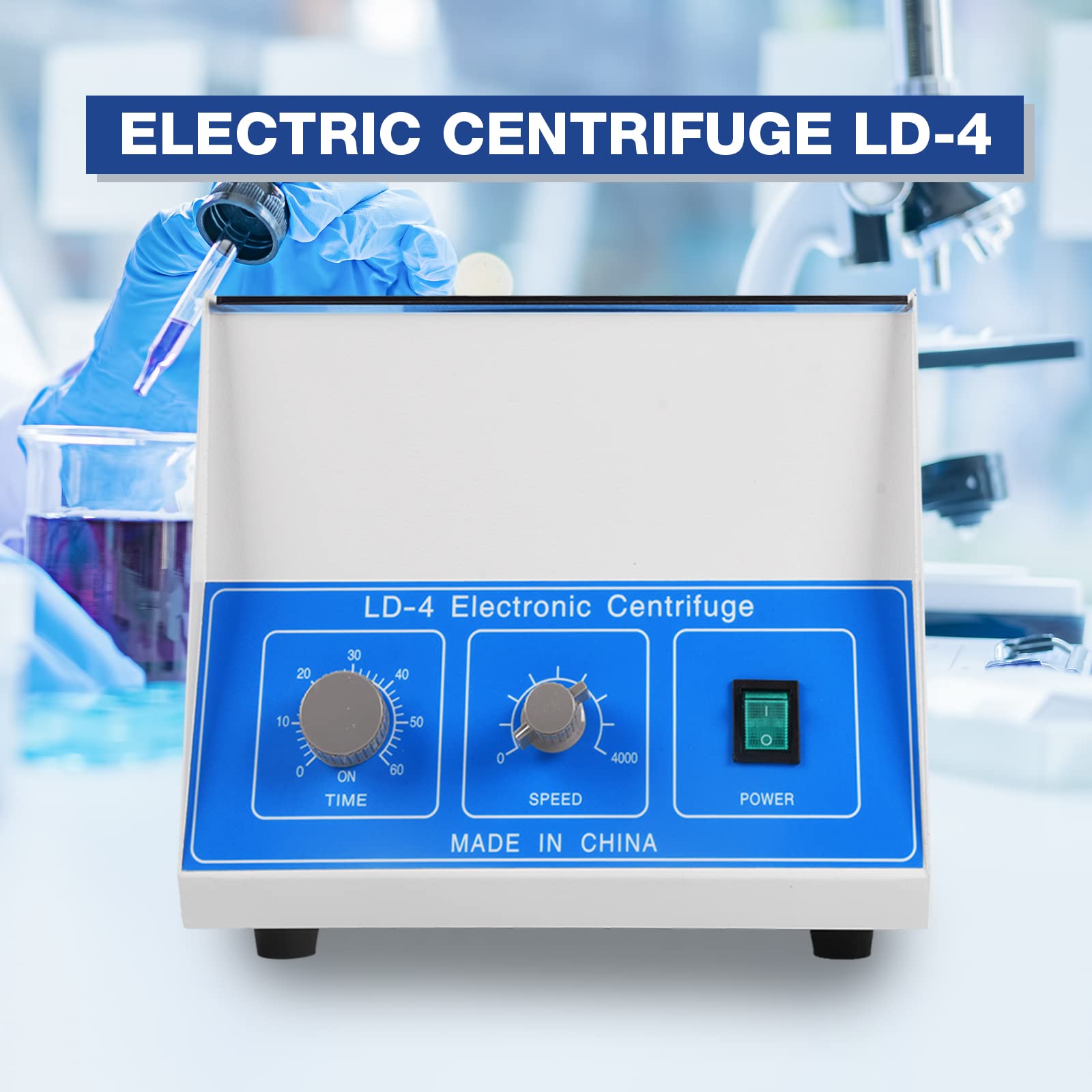 LFGUD Electric Centrifuge Machine 20ml x 6 Tubes Benchtop Lab Centrifuge Machine with Timer and Speed Control for Plasma Blood PRP, 4000 RPM, 110V 60Hz