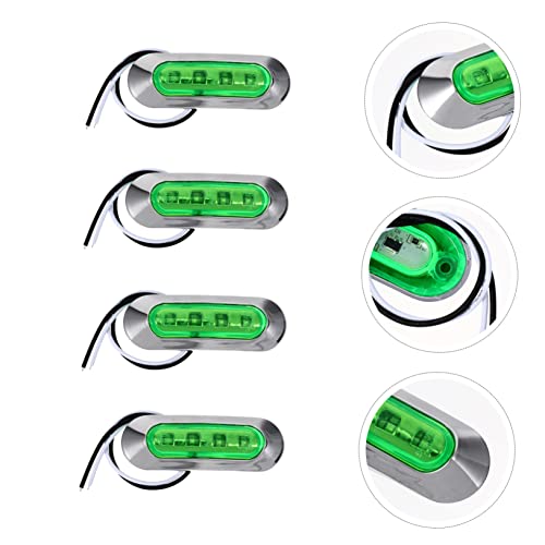 Mikinona 4pcs Boat Trailer Kit Turning Light Trailer Side Light Signal Side Marker Light Abs Truck Green LED Truck Tail Truck Indicator Light