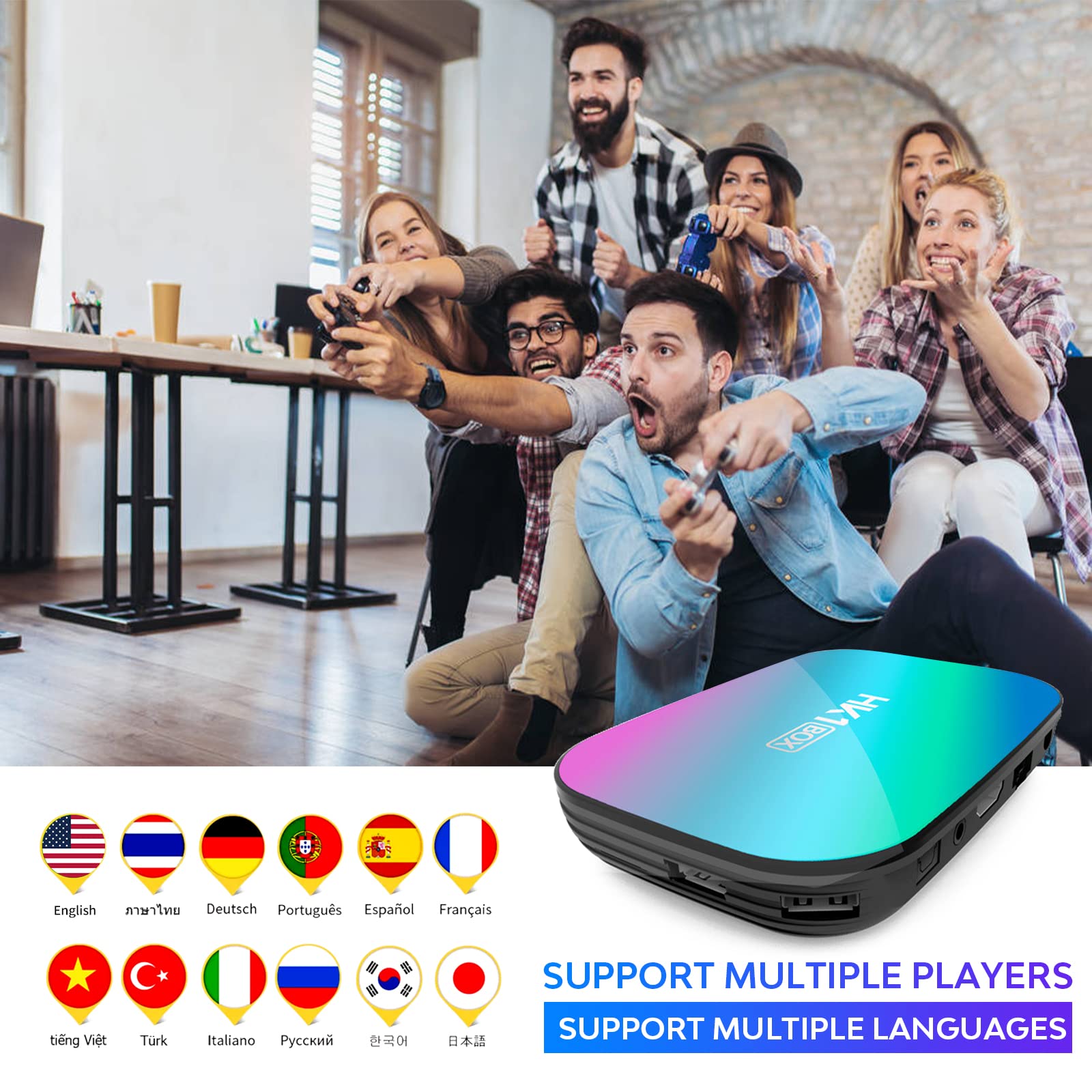 Kinhank Super Console X Hk1 Box with 114000+ Games,Amlogic 8K UHD Display Retro Game Console,S905X3,Android 9.0 and Emuelec 4.5 Game System in 1(256G)