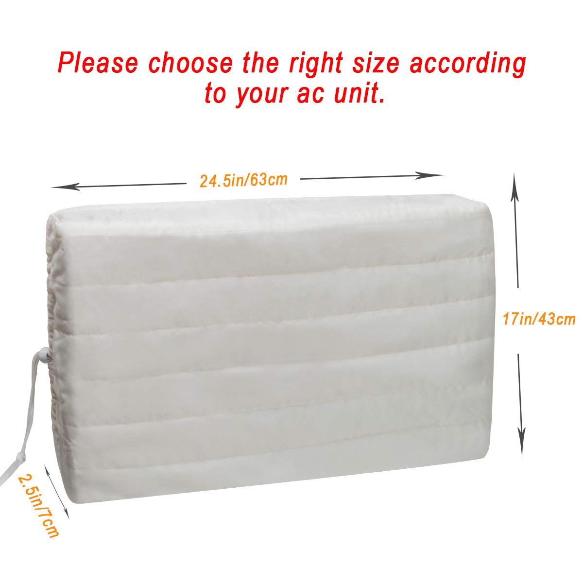 Luxiv Indoor Air Conditioner Cover, White Window Unit Cover Anti-Rust Adjustable Cover for Indoor Window AC with Free Elastic Straps (White, 24.5x17x2.5)