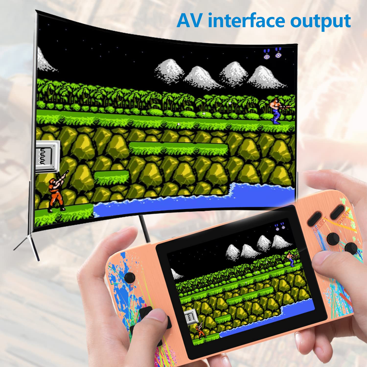 Handheld Game Console, Game Consoles Built in 800 Games, Video Game Console for TV/Projector Output