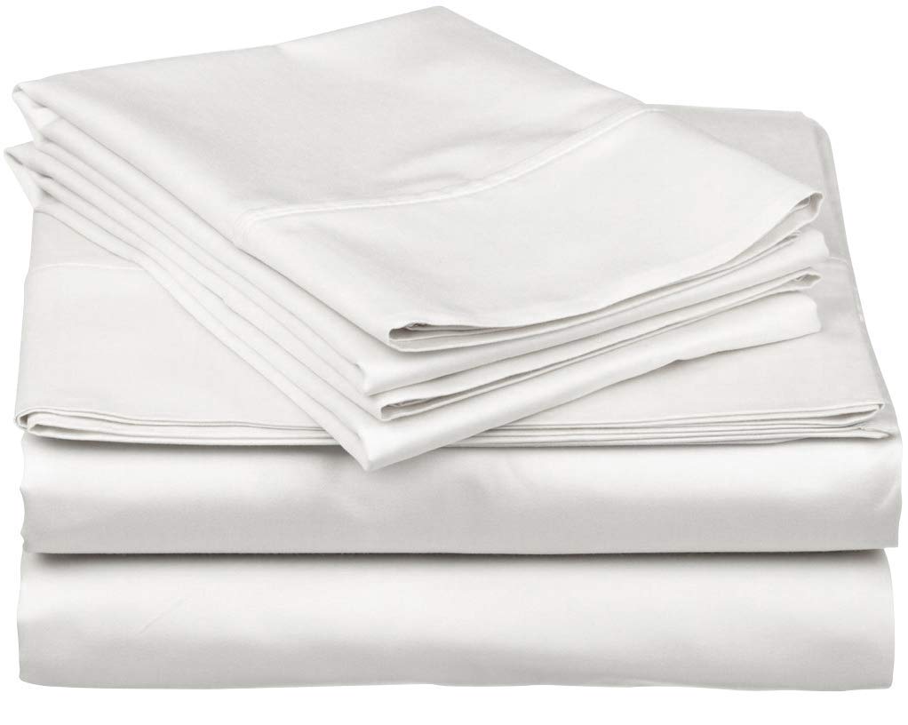 Egyptian Cotton Factory Outlet Store 21 Inches Extra Deep Pocket - 1000 Thread Count Egyptian Cotton Four (4) Piece Bed Sheet Set, 1000Tc, Queen, Solid White