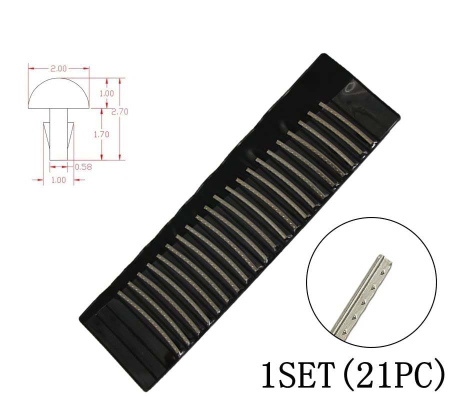 HUATOOL Guitar Fret Wires Nickel Silver 2.0MM Corner Cutting Fret Wire Set Guitar Fingerboard Guitar Parts Accessory Replacement, for Acoustic Guitar, 21pcs