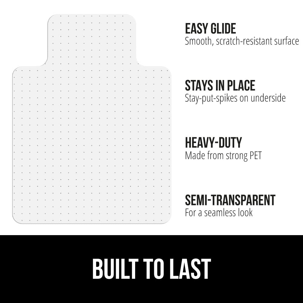Gorilla Grip Office Chair Mat for Carpet Floor and Cabinet Door Pulls, Chair Mat Size 29x47 with Lip in Clear, Heavy Duty, Cabinet Pulls 5 Pack in Nickel, 5 Inch Length, 2 Item Bundle