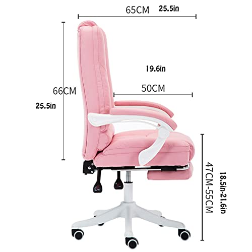 Ergonomic Executive Office Chair Artificial Leather High-Back Desk Chair with Lumbar Support Armrest Swivel Task Chair Desk Chairs (Color : Off-White)