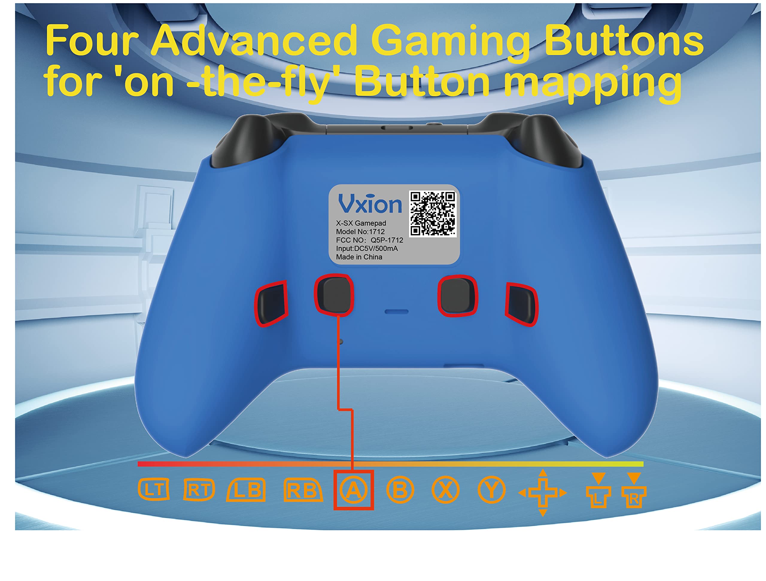 Enhanced Wireless Controller for Xbox Series X|S,Video game controller With 4 Remappable Buttons, 4 Motor Vibration, 3.5mm Stereo Headset Jack, Compatible with Xbox One, PC/Laptop Windows10--Blue
