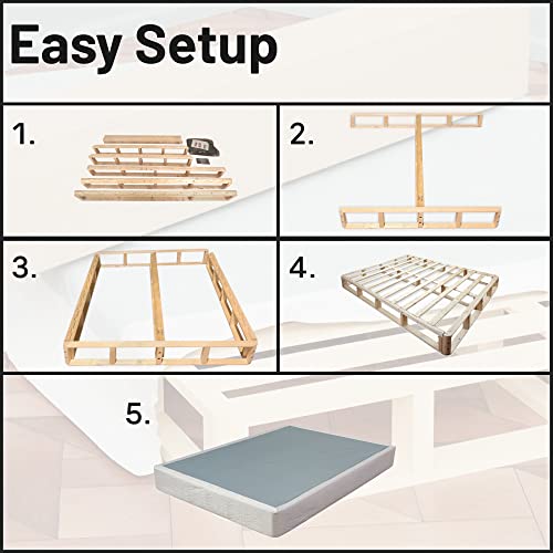 Mayton, 4.5-Inch, California King, White Easy Wood Box Spring/Foundation with Simple Assembly