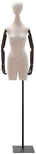 Female Tailors Dummy Adjustable Height Female Tailors Dummy Dressmakers Mannequin Display Bust Solid Wood Arm Metal Base for Apparel Jewelry Display Stand (Color : B) (C) (B )
