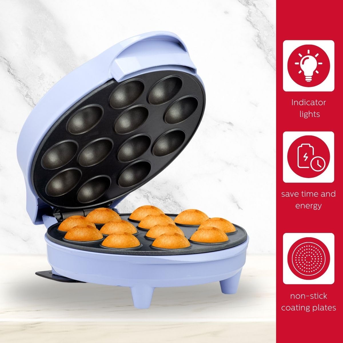 Holstein Housewares Cake Pop Maker, Lavender - Makes 12 Cake Pops, Non-Stick Coating, Perfect for Birthday and Holiday Parties