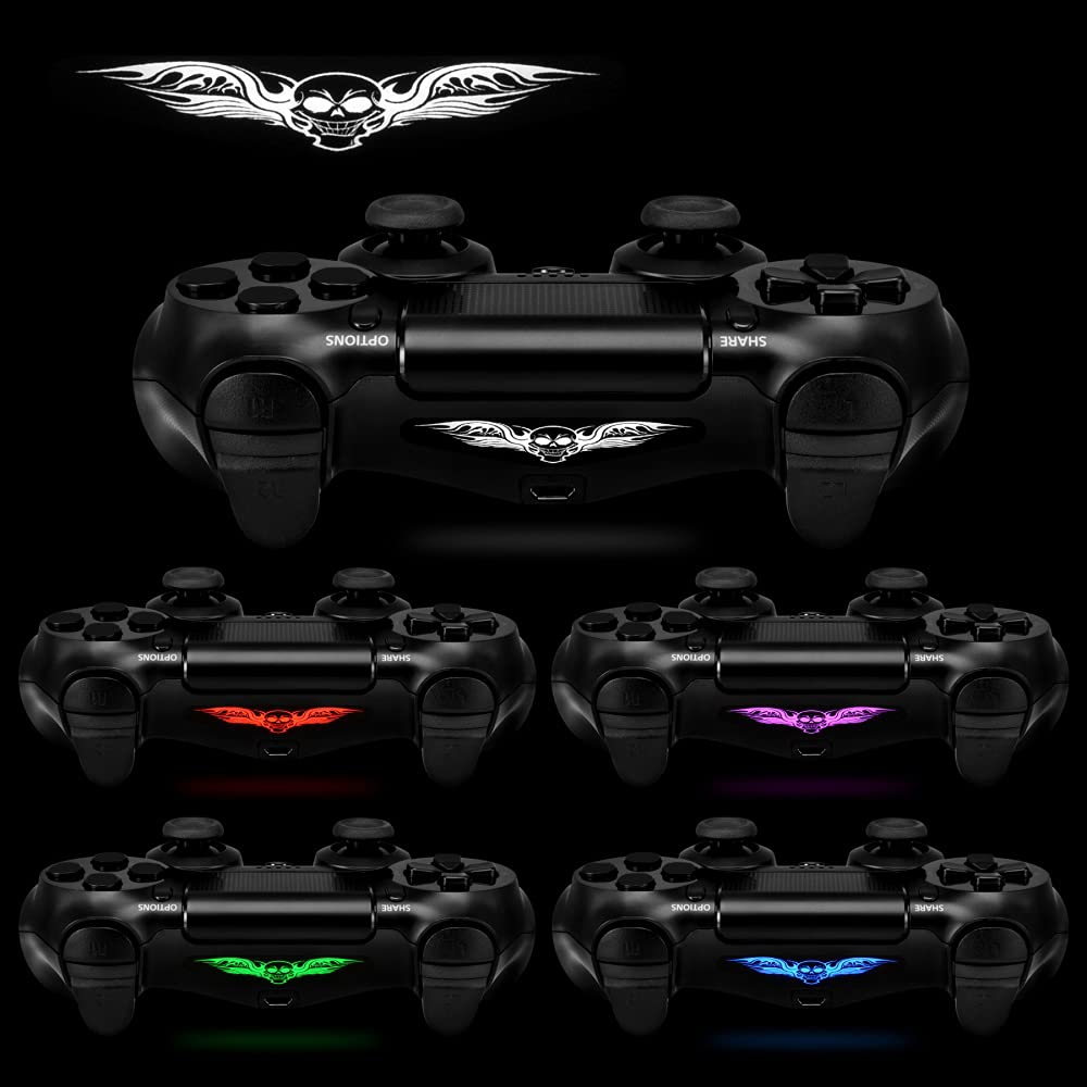 eXtremeRate 60 Pcs/Set Game Theme Led Lightbar Cover Skins for PS4 Controller, Custom Vinyl Light Bar Decals Stickers for PS4 Slim Pro Controller