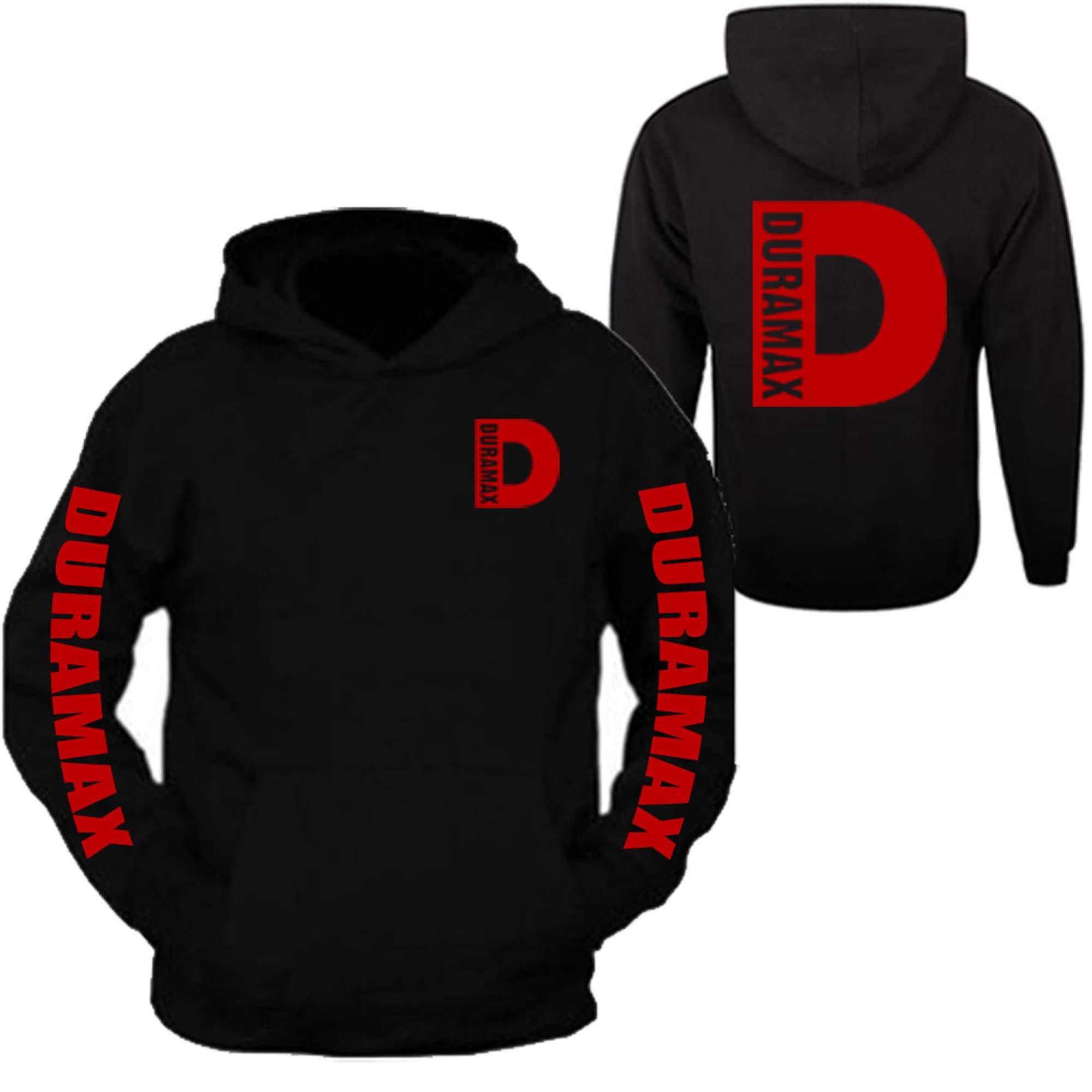 GawxTee Duramax Red Big Design Color Black Hoodie Hooded Sweatshirt (5XL)