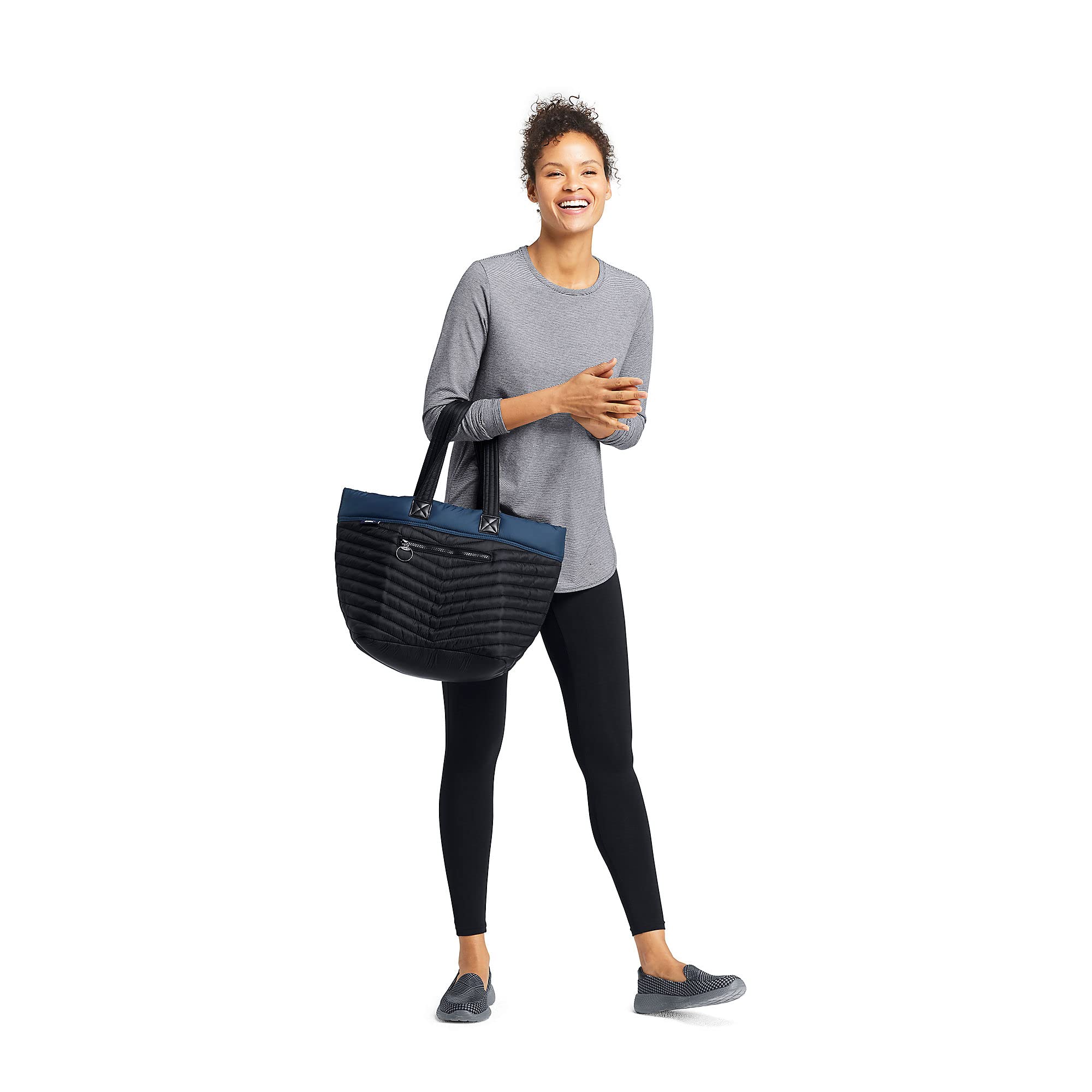 Lands' End Ultralight Tote Bag Black Regular No Sz