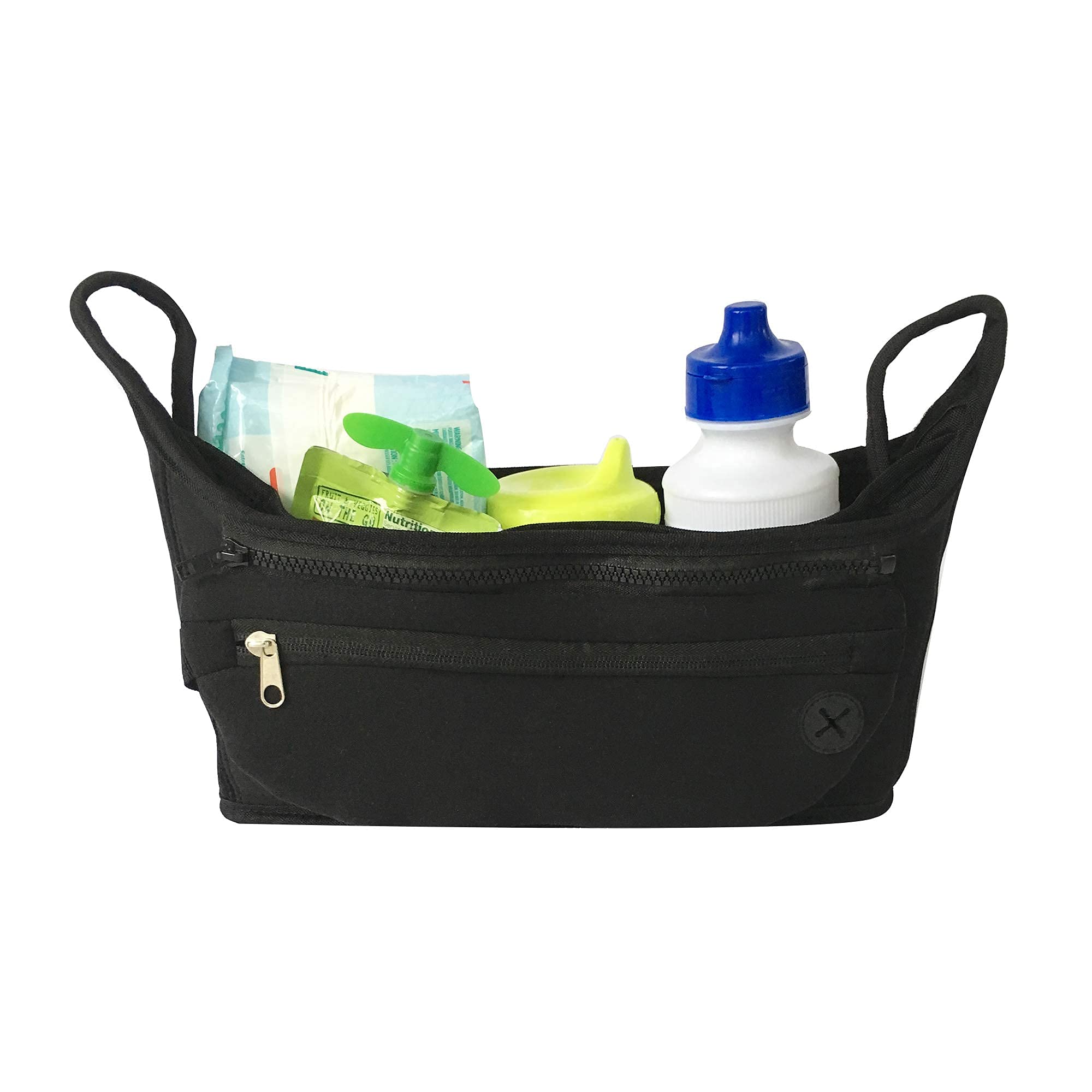 Farnodbaby Infant Baby Stroller Insert Compatible with UPPAbaby VISTA CRUZ MINU G-Link G-Luxe + Stroller Organizer Set | Affordable Stroller Accessories Set | Bundle: 4 Items (Grey-Black)