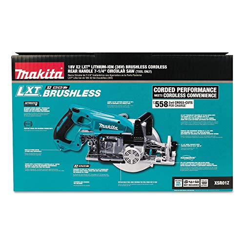 Makita XSR01Z-R 18V X2 LXT Cordless Lithium-Ion Brushless 7-1/4 in. Rear Handle Circular Saw (Renewed)