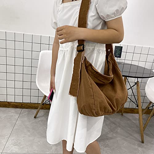 Large Capacity Canvas Shoulder Bags Soft Travel Women Men Crossbody Satchels