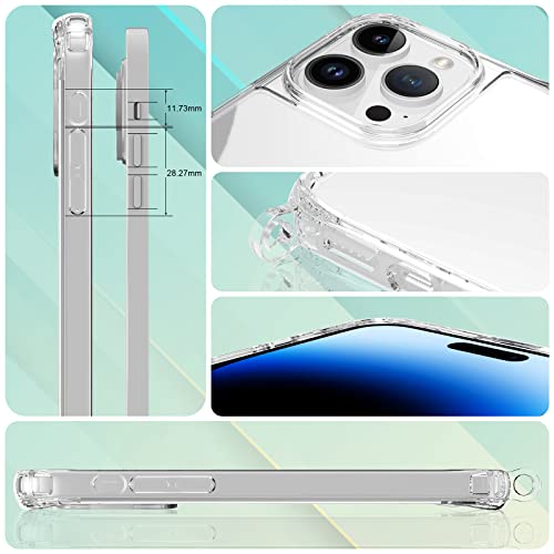 UYMO Crossbody Case for iPhone 14 Pro 6.1", Crossbody Cover with Neck Cord Strap,Transparent Clear PC TPU Lanyard Case with 2 Tempered Glass Screen Protector & 1 Camera Lens Protector,Rainbow