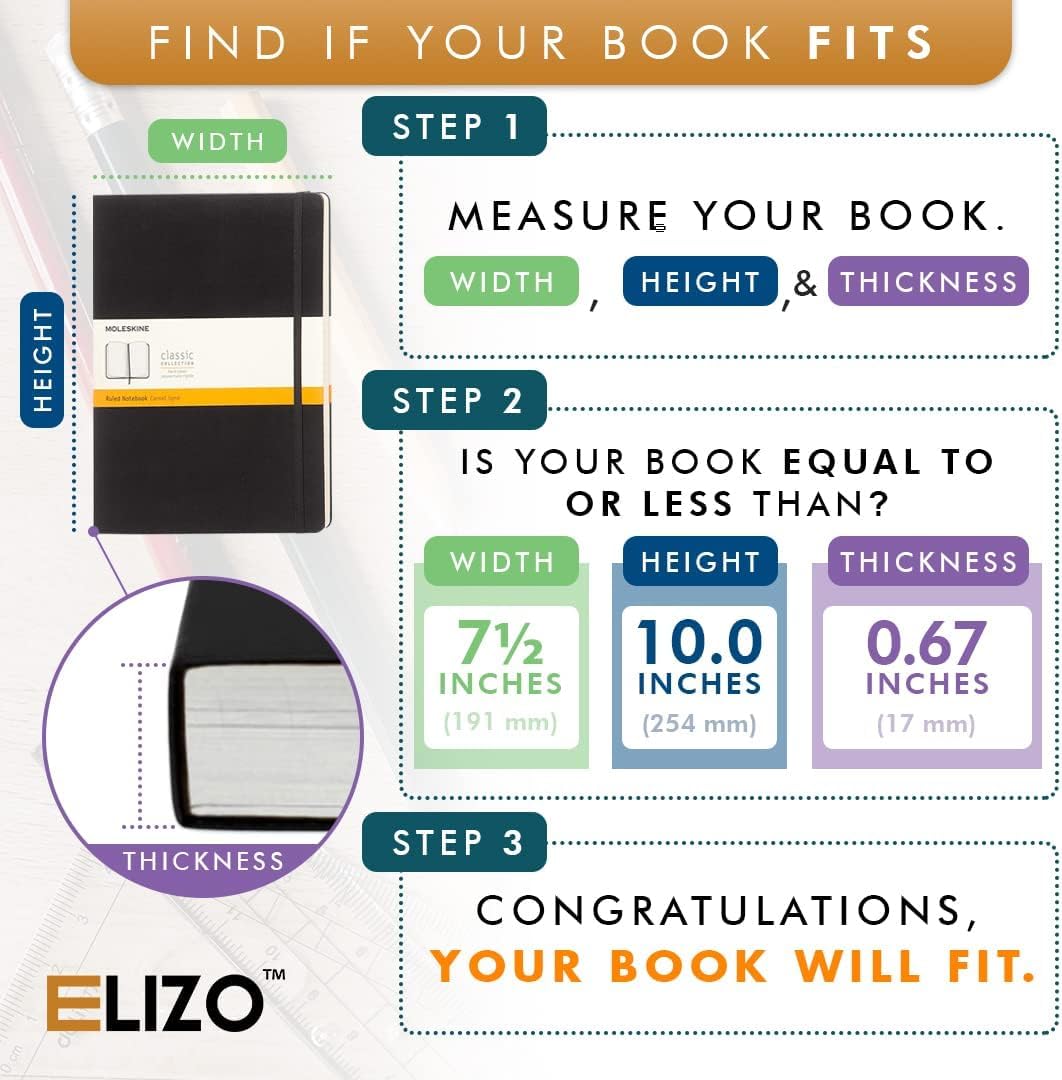 Elizo Leather Notebook Cover XL - Cahier Cover - Leather Journal Cover - Planner Cover - Leather Composition Notebook Cover - Refillable Notebook Cover - Leather Bible Cover - Fits 7.5 x 10