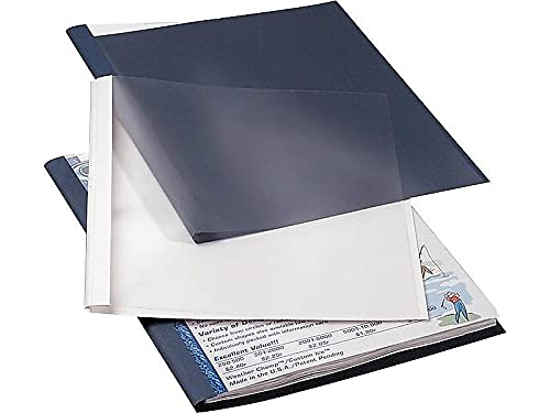 Fellowes 5222801 Thermal Covers, 1/4-Inch, 31-60 Sht Cap, 10/PK, Clear/Black