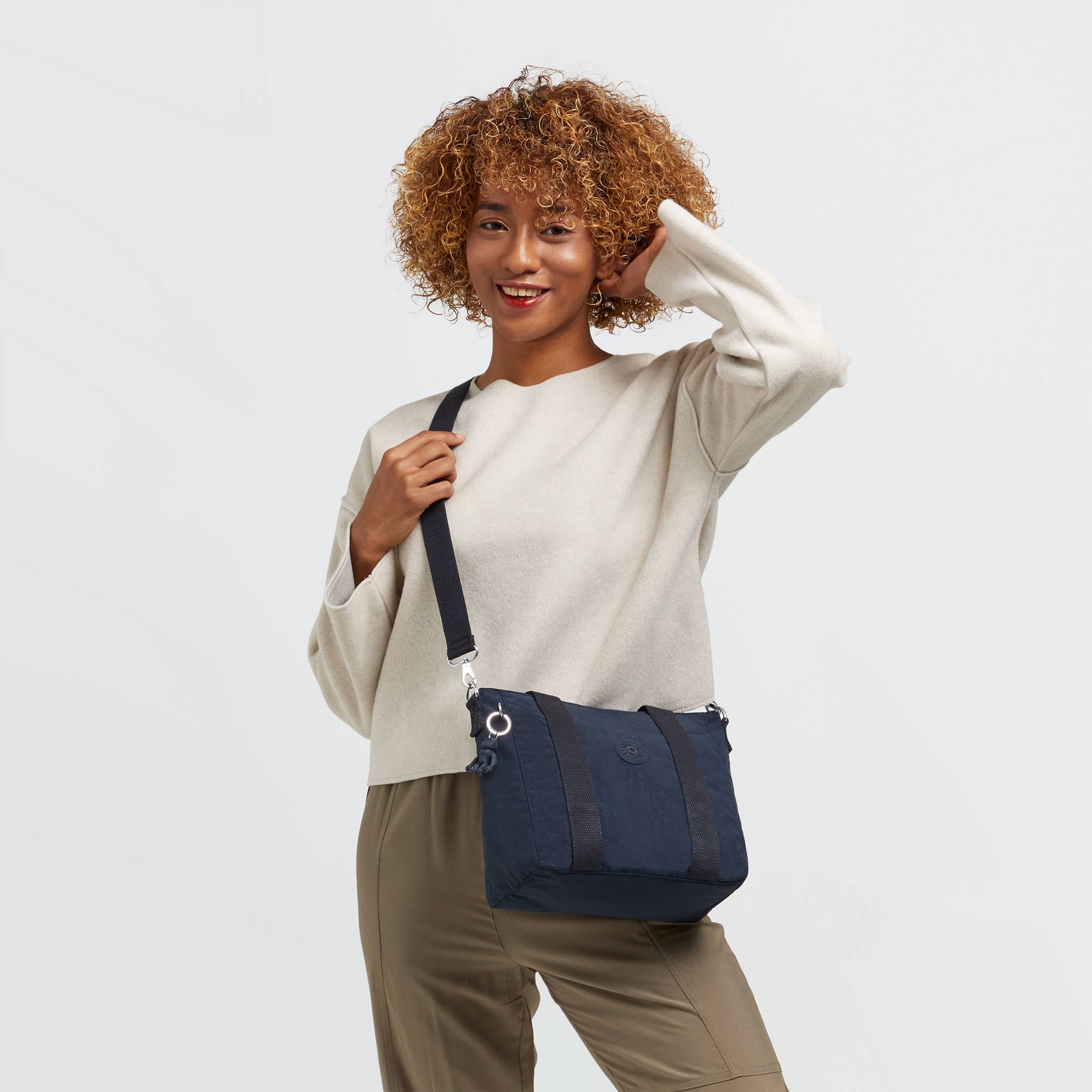 Kipling Women's Asseni Mini Tote Bag, Compact Lightweight Everyday Purse, Nylon Shoulder Bag