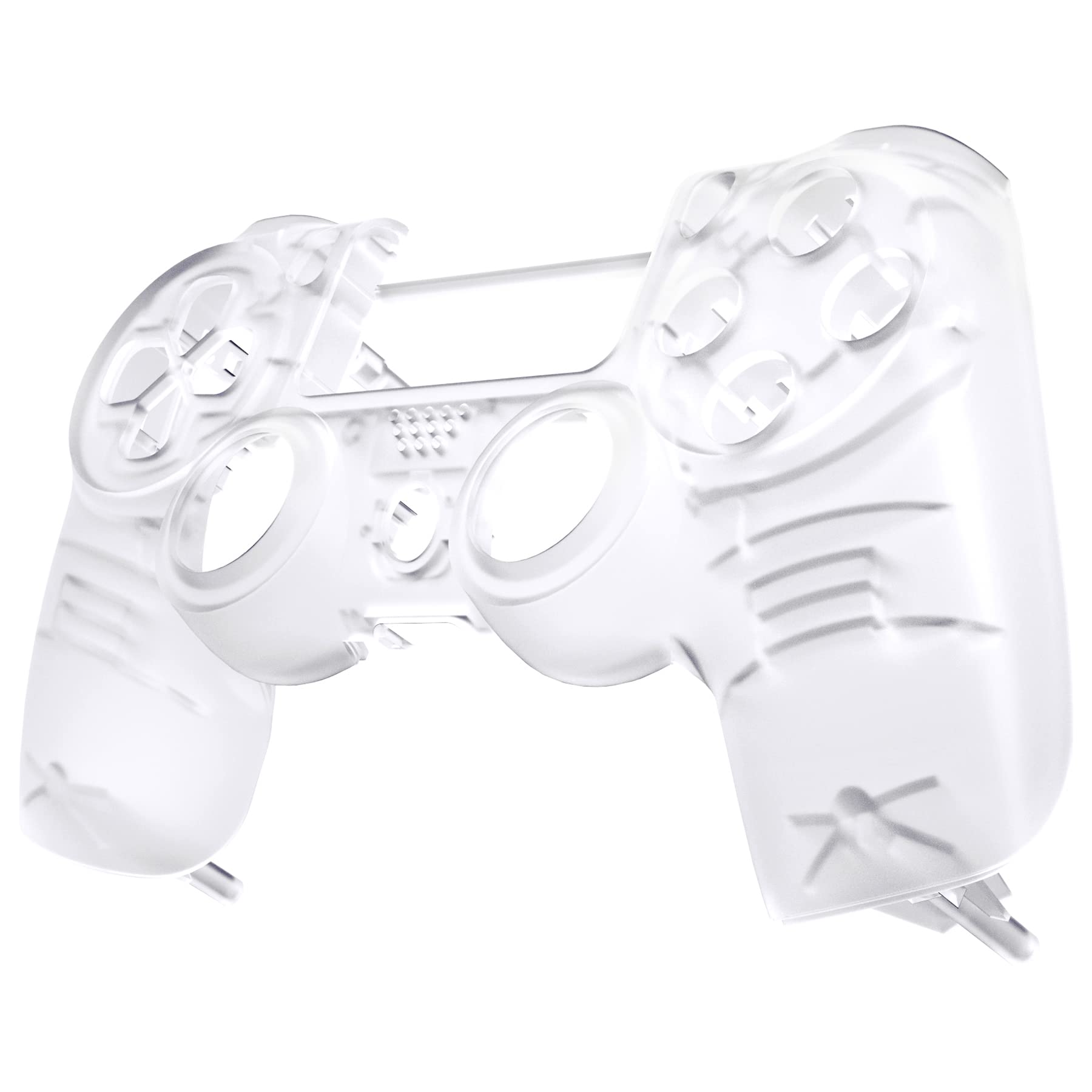 eXtremeRate Foggy Clear Blue Faceplate Cover, Soft Touch Front Housing Shell Case, Comfortable Replacement Kit Compatible with ps4 Slim Pro Controller JDM-040/050/055 - Controller NOT Included