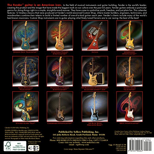 Fender Custom Shop Guitar 2019 Mini Calendar