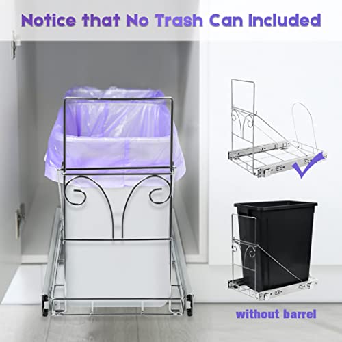Zikopomi Kitchen Shelf for Pull Out Trash Can Under Cabinet, Pull Out Slider for Kitchen Trash Can Under The Sink - Trash Can Not Included