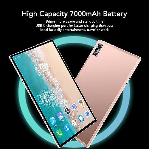 Haofy 10.1 Inch Tablet Octa Core 8GB RAM 256GB ROM 2-in-1 Tablet 100-240V Keyboard for Work (US Plug)
